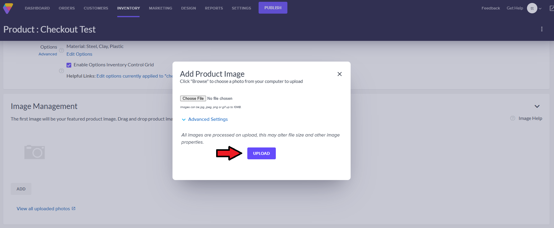 Uploading Product Images