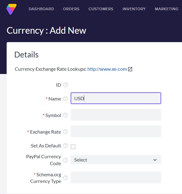 Currency Settings
