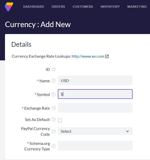 Currency Settings