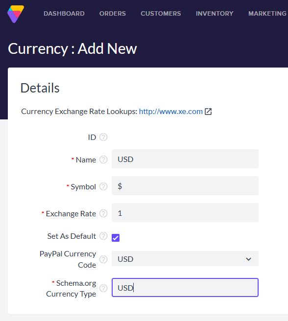 Currency Settings